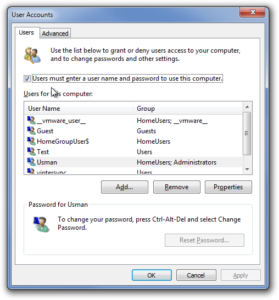 How To Enable/Disable Secure Logon In Windows 7