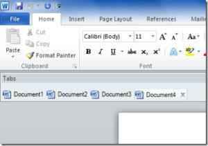 Microsoft Office Word 2010 Tabbed Browsing