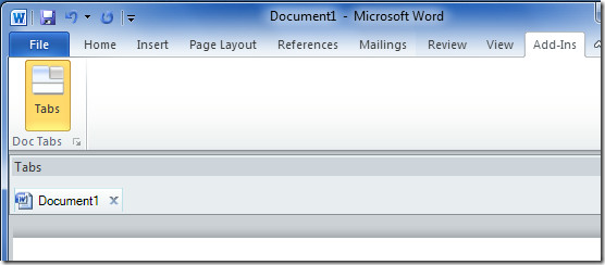 Microsoft Office Word 2010 Tabbed Browsing