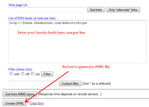 How To Generate OPML File From RSS Feeds