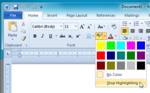 Use Color Highlighter In Word 2010
