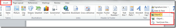 Insert Audio File In Microsoft Word 2010