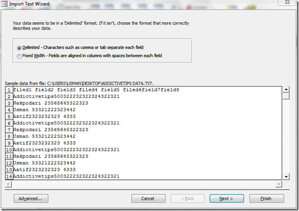 Import Text File In Access 2010