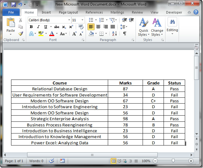 Embed Data Sheet From Excel 2010 To Word Document