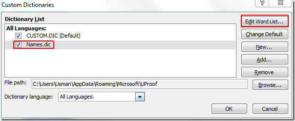 Where Is Custom Dictionary In Word 2010 Nasveco