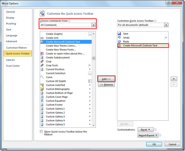 Add & Create Outlook 2010 Tasks From Word 2010 Add & Create Outlook 2010 Tasks From Word 2010