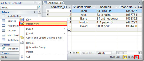 Create Table Index In Access 2010