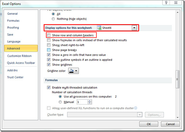 How To Hide Row And Column Headers In Excel Vba Printable Templates