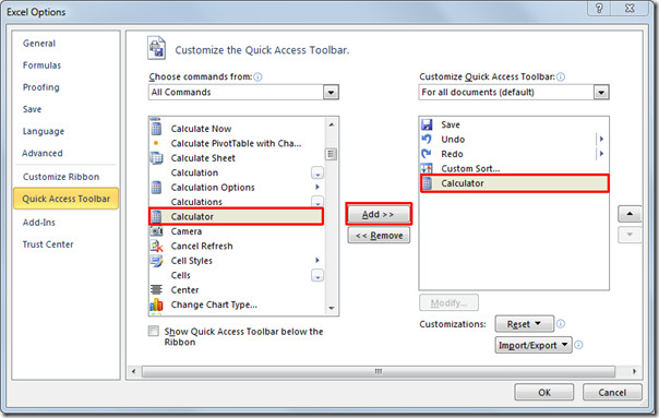 Add Calculator In Excel 2010 Add Calculator In Excel 2010