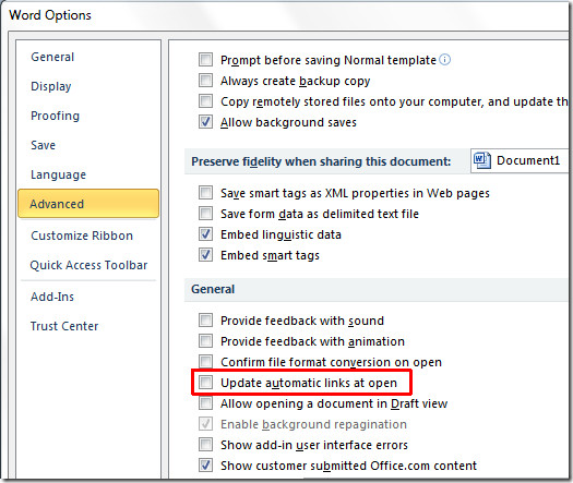 How To Make Word 2010 Open Document Faster
