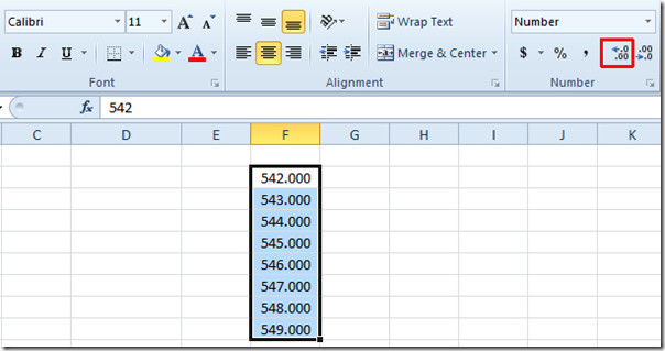 Excel 2010 How To Decrease Increase Decimal Places