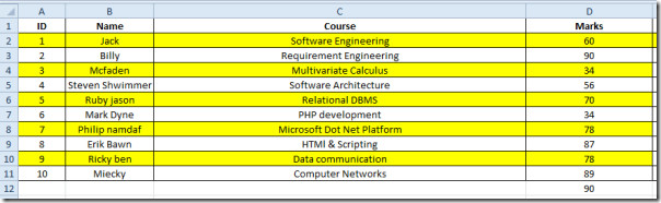 Apply Formatting On Alternate Rows In Excel 2010