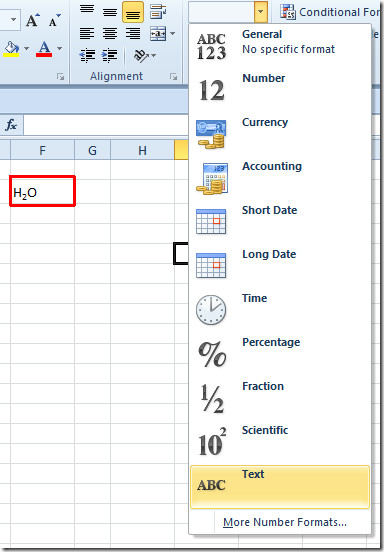 Excel 2010 Enter Super Sub Script Values In Cell