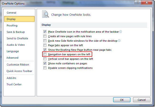 onenote-2010-shift-main-navigation-bar-to-right-side