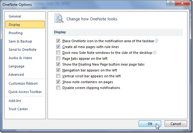Create New Pages With Selected Rule Line OneNote 2010 