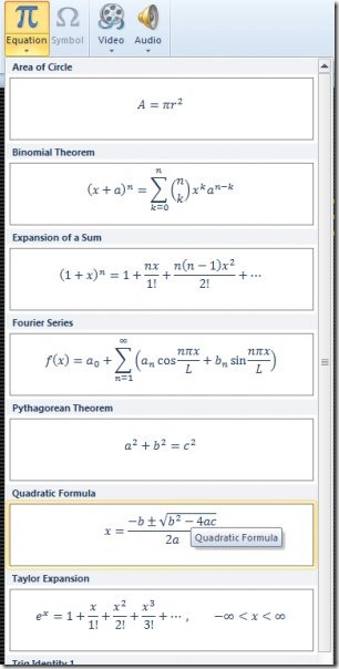 Insert Mathematical Equations In PowerPoint 2010 Presentation