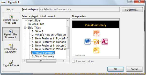 Insert Hyperlink In PowerPoint 2010 Presentation Slide