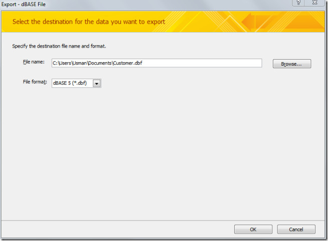 Convert Access 2010 Database Table Into dBASE Format Convert Access 2010 Database Table Into dBASE Format