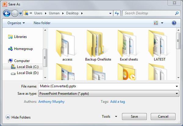 PowerPoint 2010 Convert PPT To PPTX Instantly