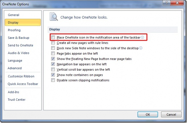 OneNote 2010 Remove OneNote 2010 Icon From System Tray
