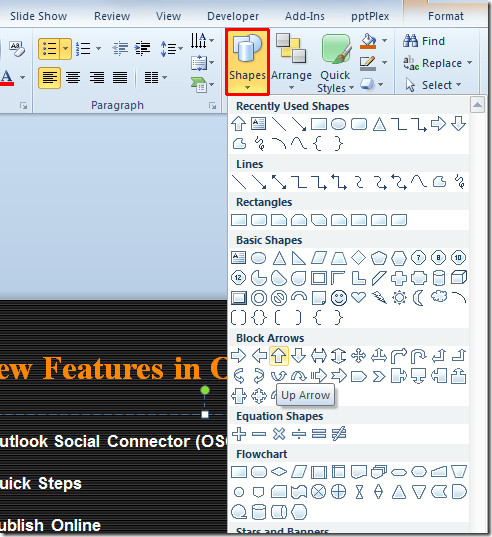 How To Insert Shapes In PowerPoint 2010 Presentation Slide