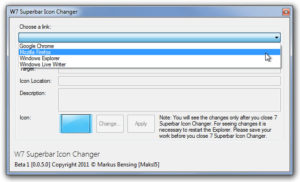 Change Applications Icons In Windows 7 Taskbar (Superbar)