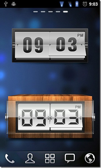 GO Launcher EX Gets Skinnable Analog Flip Clock Widget Android 