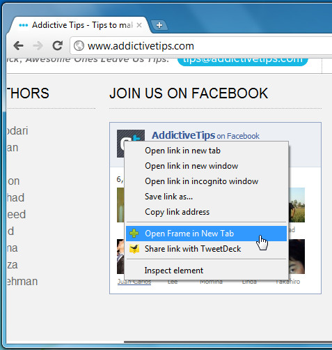 Bring Back Open Frame In New Tab Option In Chrome