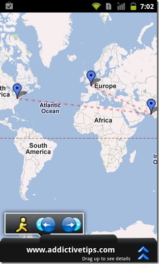 Visual Traceroute For Android Displays Path For Web Data On A Map