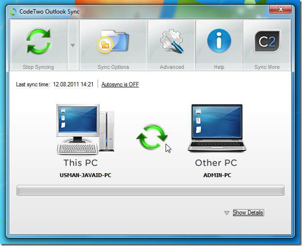 Sync Outlook 2010 Contacts And Calendar Between Two PCs On A Network