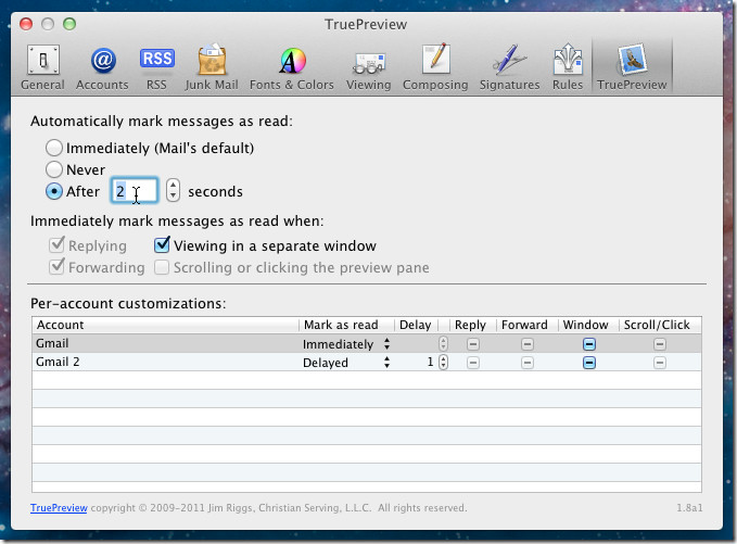 Customize Mac OS X Mail App 'Mark As Read' Behavior With TruePreview