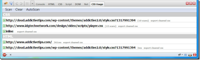 Css Usage View Css Rules Used On Web Pages And Export File Firefox