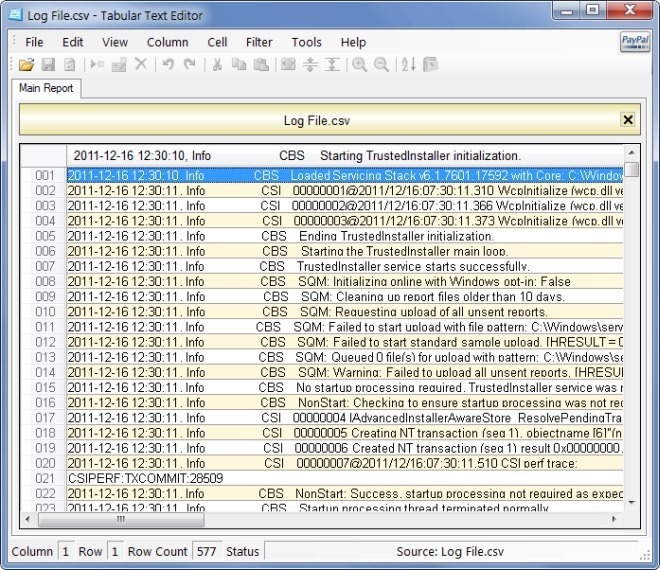 Tabular Text Editor Is A Free CSV File Editor With Template Support