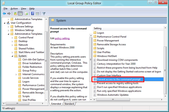 Disable Windows Cli And Command Prompt Script Processing In Windows 8 5579