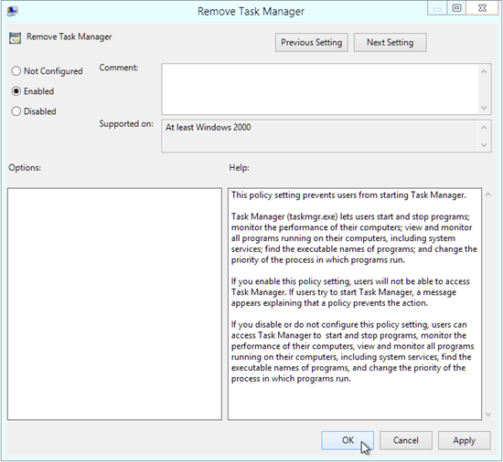 Disable Task Manager & Remove Ctrl+Alt+Del Menu Options In Windows 8 Disable Task Manager & Remove Ctrl+Alt+Del Menu Options In Windows 8