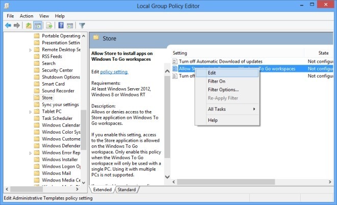 How To Enable Windows 8 Store On Windows To Go PC How To Enable Windows 8 Store On Windows To Go PC