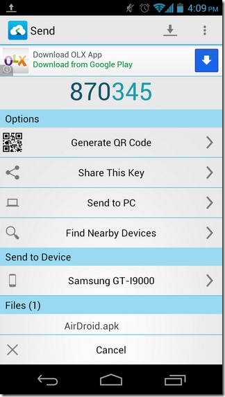 Share Android Apps, Files & Contacts Over Web & WiFi With Send Anywhere Share Android Apps, Files & Contacts Over Web & WiFi With Send Anywhere