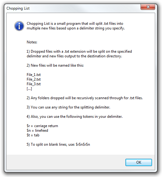 Split Text Files Based On A Custom Delimiter With Chopping List