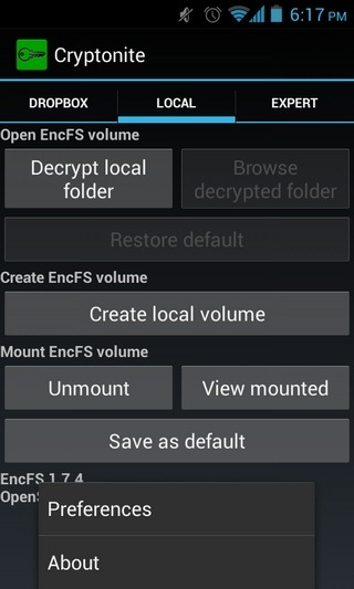 Cryptonite: EncFS & TrueCrypt Local, Cloud Data Encryption On Android