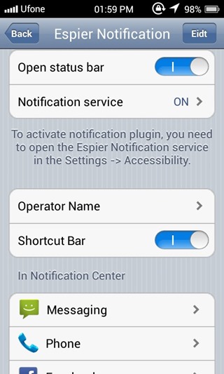 Get Ios Status Bar Notification Center And Banners On Android With Espier Notifications