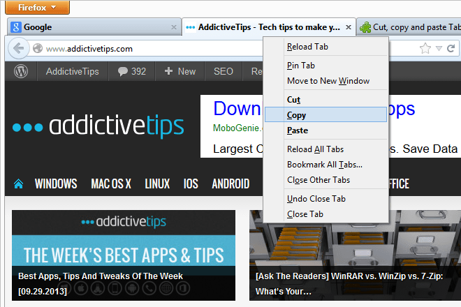 How To Cut Copy Paste Multiple Tabs In Firefox Windows
