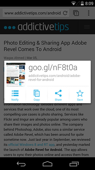 Google URL Shortener Is A Great Unofficial Goo.gl Android Client