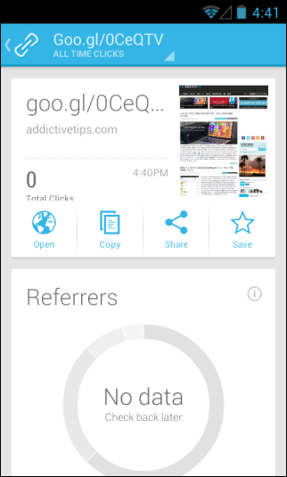 Google URL Shortener Is A Great Unofficial Goo.gl Android Client