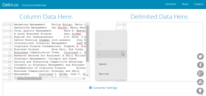 Delimit Column Data Using Space, New Line, Colon, Semi-Colon