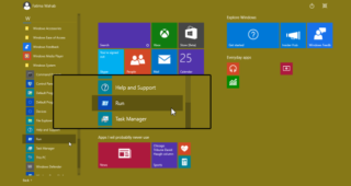 Open The Run Command Box From The Start Menu In Windows 10