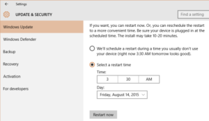 How To Schedule When Windows 10 Restarts To Install Updates