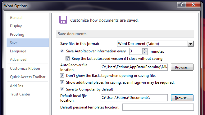 Change Default Save Location Office 2019 Brainsmasa