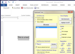 How To Rename A Bookmark In MS Word 2013