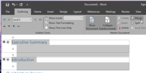 How To Create A Master Document And Add Subdocuments In MS Word 2016