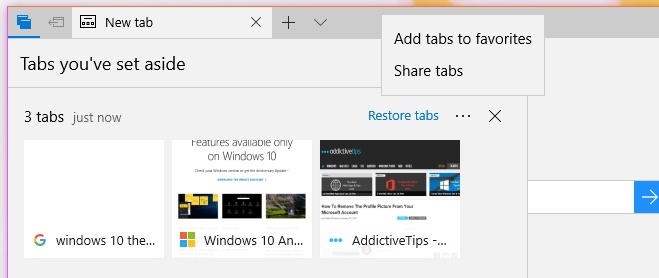 How To Set Tabs Aside In Microsoft Edge In Windows 10